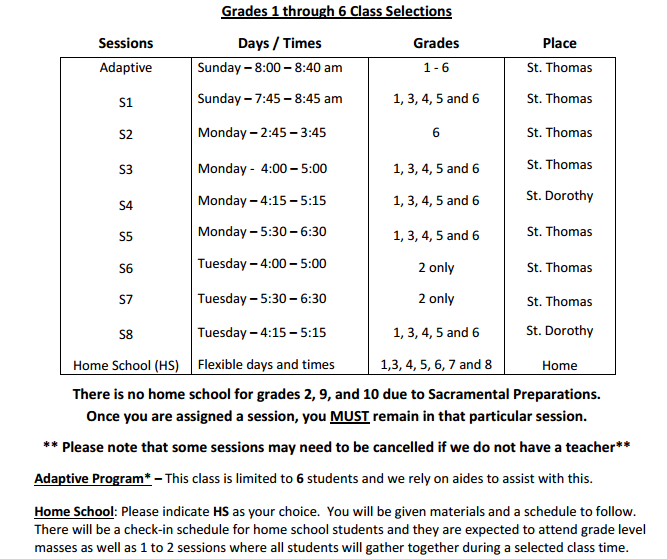 Registration Now Open For CCD At St. Thomas & St. Dorothy’s ...