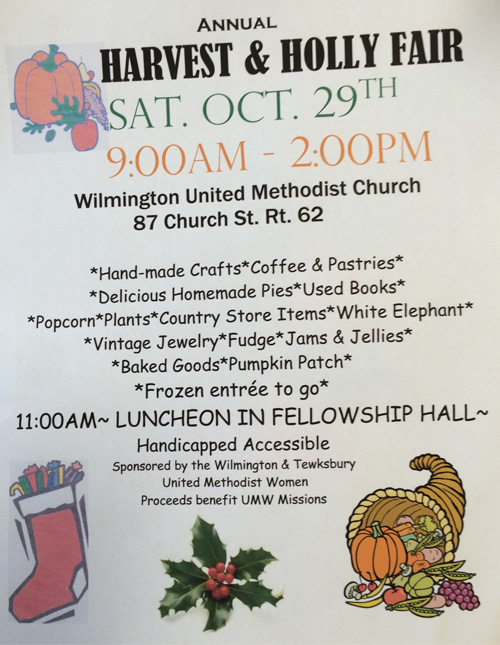 Wilmington Methodist Church’s Annual Harvest & Holly Fair Set For ...