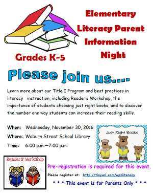 Wilmington Schools To Hold Elementary Literacy Parent Info Night On ...