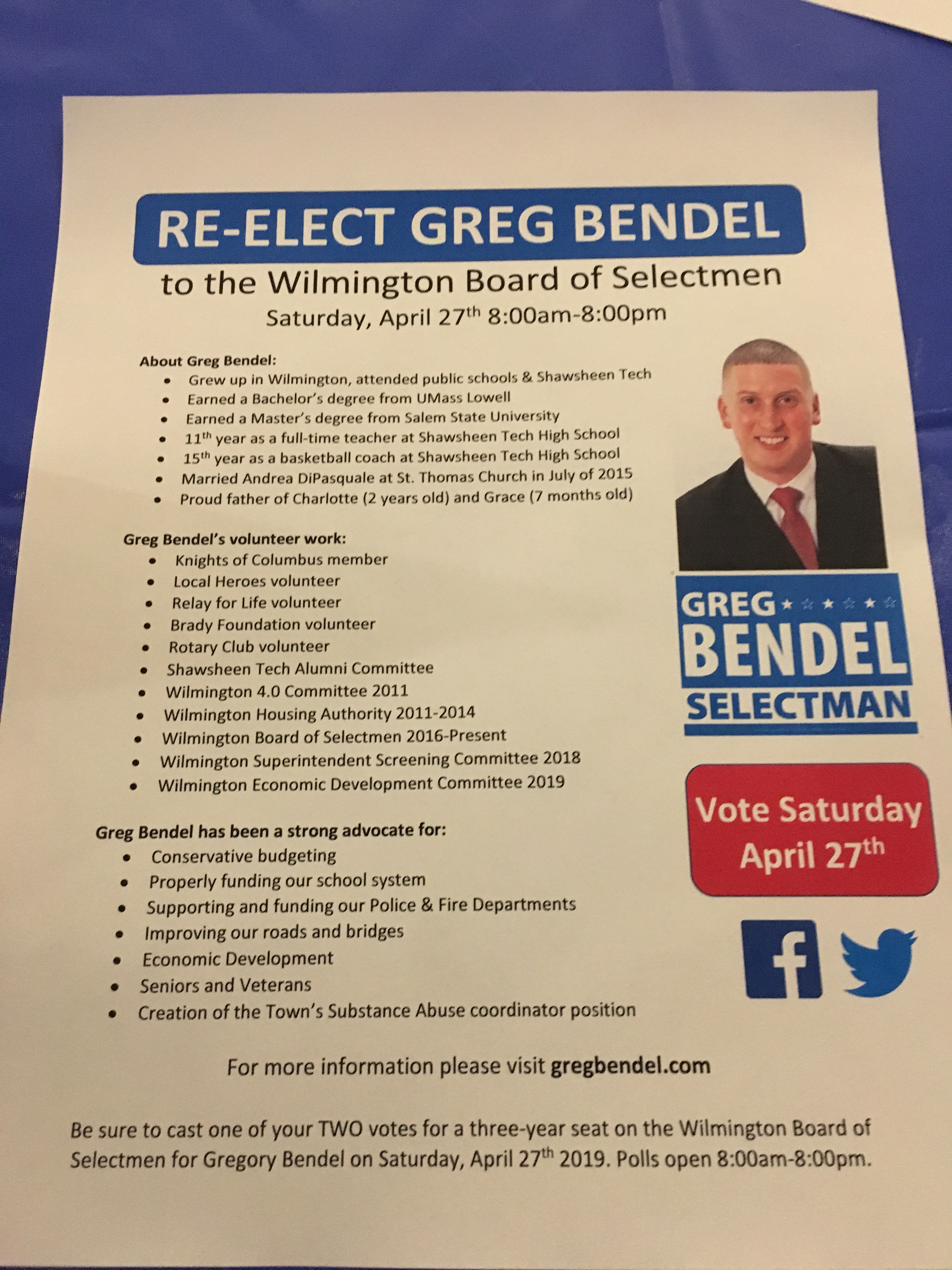 SELECTMEN RACE: Greg Bendel Holds Successful Campaign Rally With ...