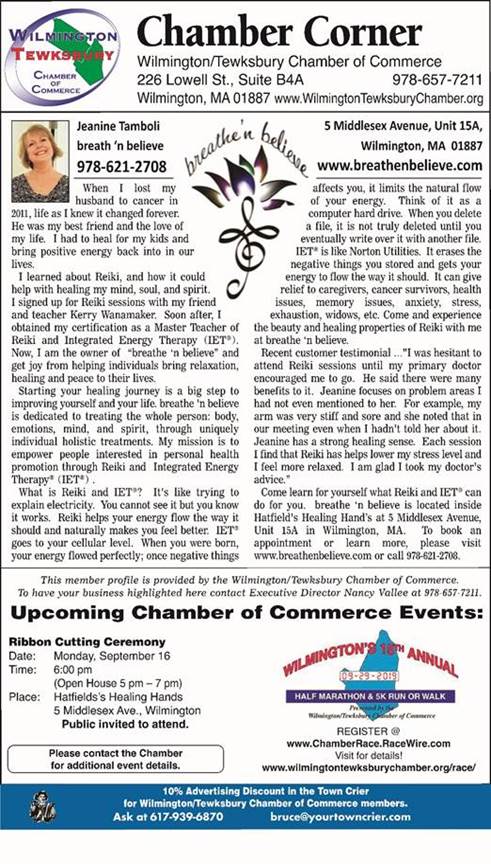 CHAMBER CORNER: Learn About Wilmington’s New Reiki Company – Wilmington ...