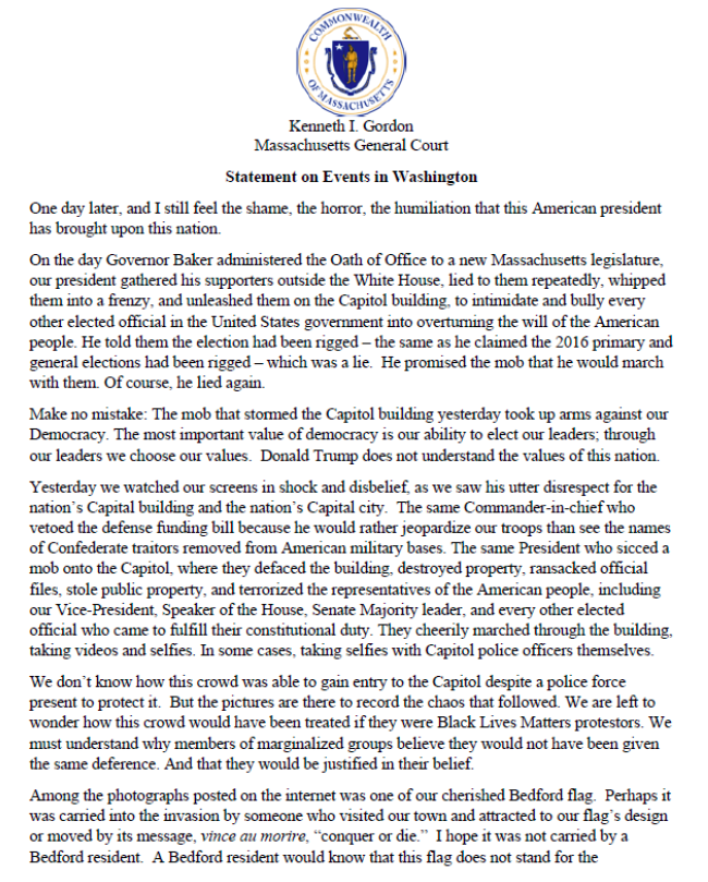 Wilmington’s State Senator Bruce Tarr & State Rep Ken Gordon Issue ...