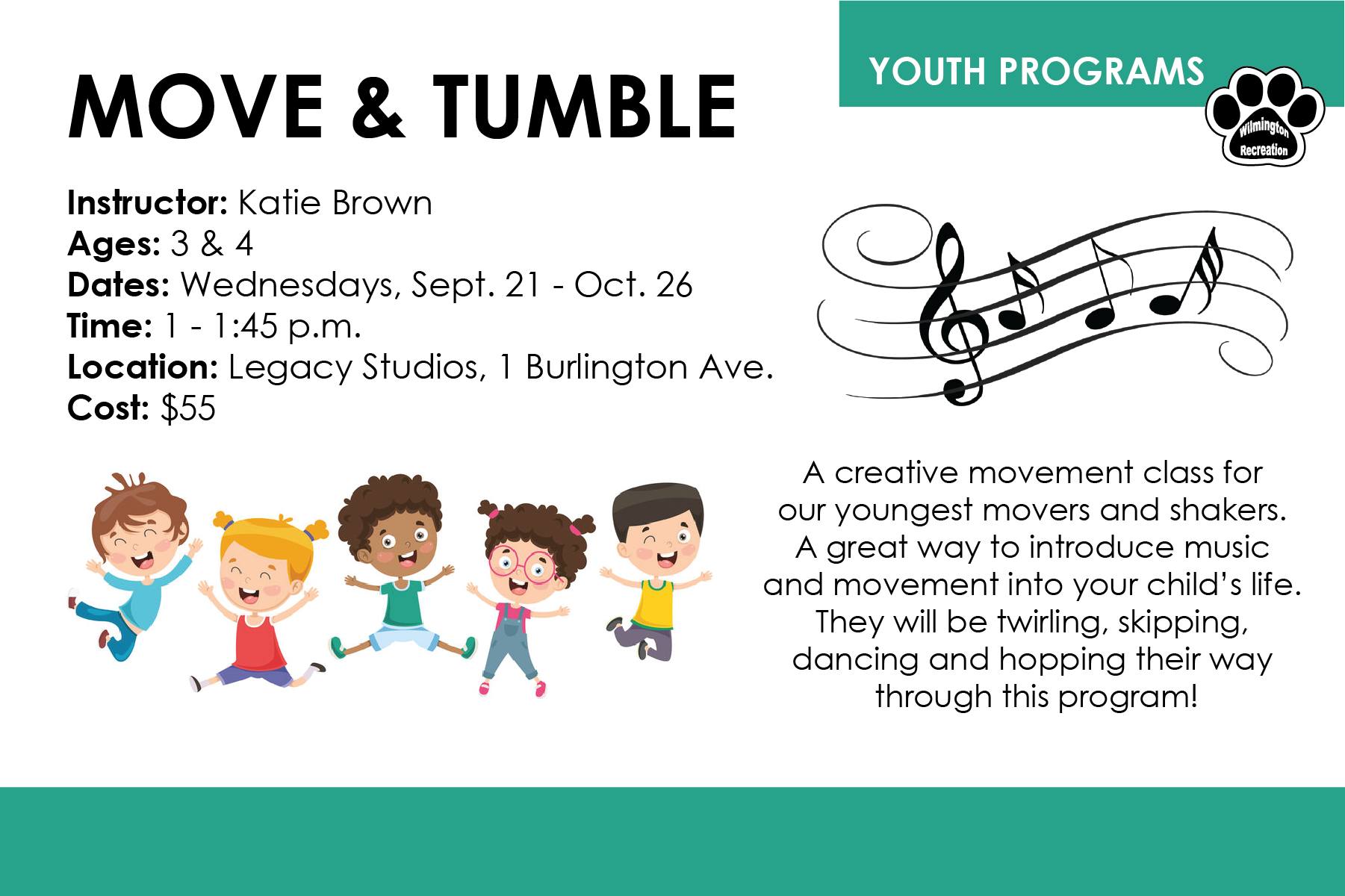 WILMINGTON REC REMINDERS: Move & Tumble Classes For Ages 3 & 4 Begins ...