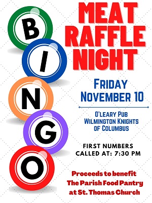 Meat Raffle Bingo At Wilmington Knights Of Columbus Hall On November 10 ...