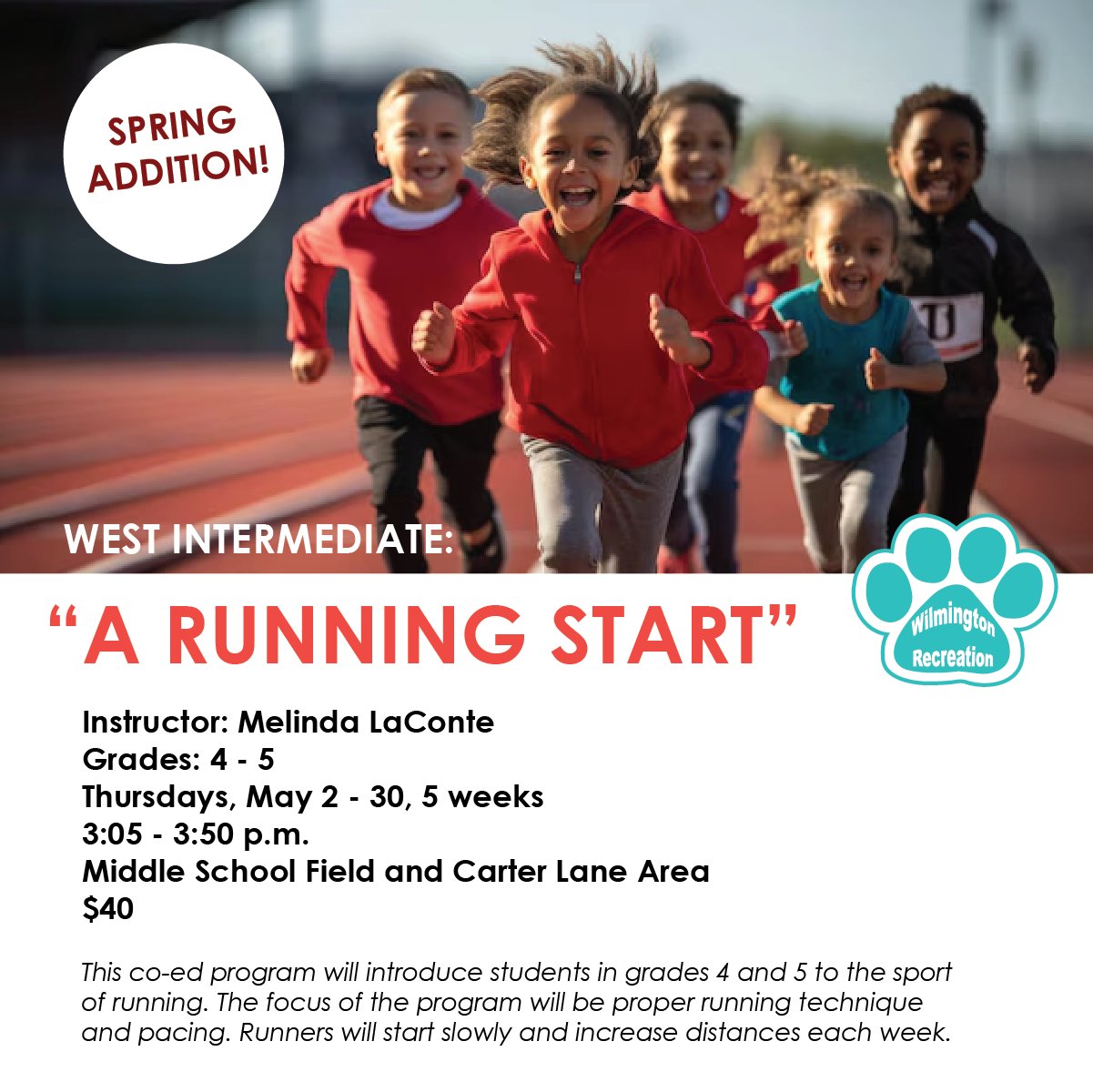 WILMINGTON REC REMINDERS: Running Programs For Grades 4-5 & 6-8 To ...