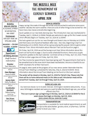 HOT OFF THE PRESS: Read Wilmington Senior Center’s April Newsletter ...