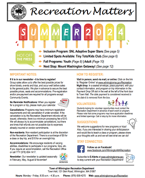 HOT OFF THE PRESS: Read Wilmington Recreation’s 2024 Summer Newsletter ...