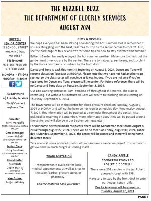 HOT OFF THE PRESS: Read Wilmington Senior Center’s August Newsletter ...