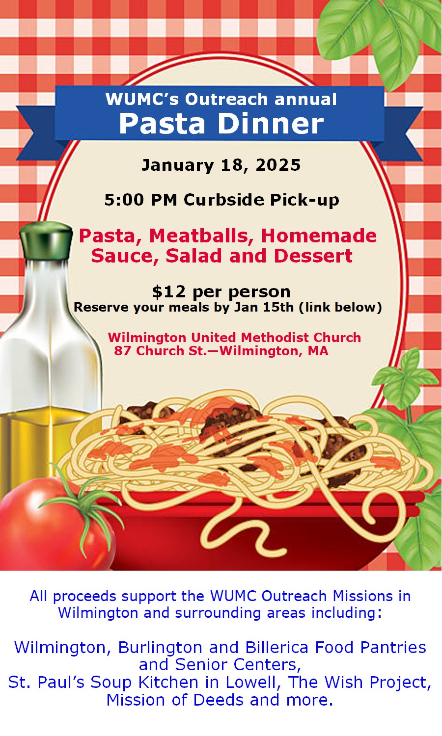 Wilmington United Methodist Church To Hold Curbside Pick-Up Pasta ...