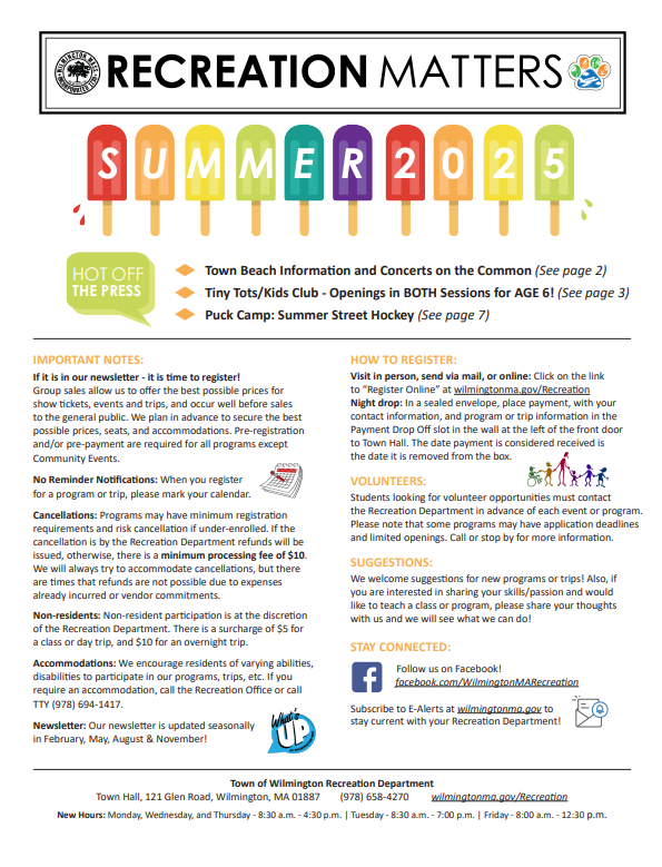 HOT OFF THE PRESS: Read Wilmington Recreation’s 2025 Summer Newsletter ...