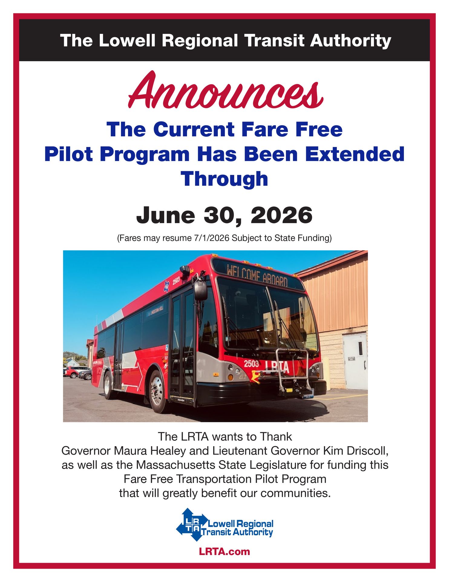 Ride LRTA Buses FOR FREE Through June 30, 2026 – Wilmington Apple